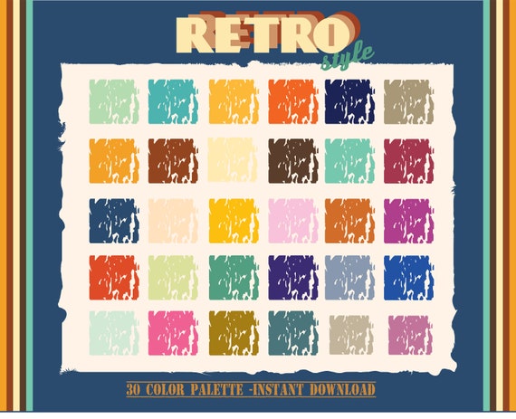 Retro Style Colorvintage Procreate Color Paletteretro - Etsy