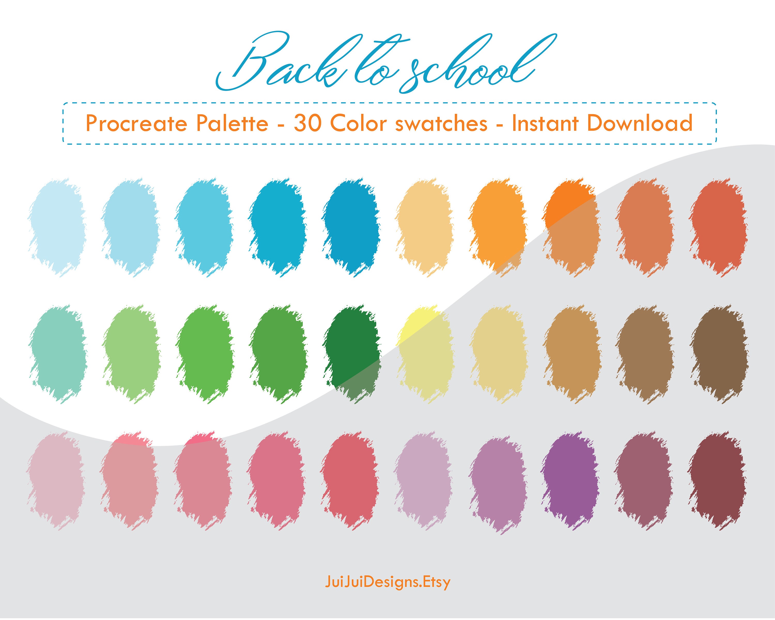 Procreate Color Palette | Color Swatches | Back to School | Bright ...