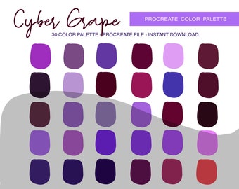 Violet/purple Procreate Color Palette, 30 Swatches, Instant Download - Etsy