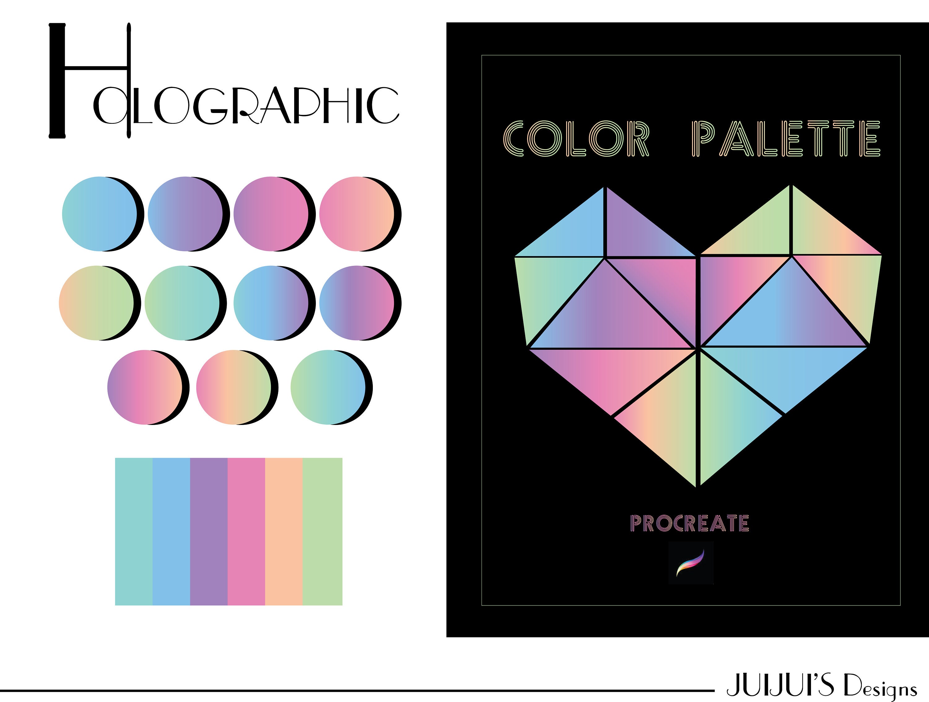 Holographic Color /procreate Palette/color Palette/digital - Etsy
