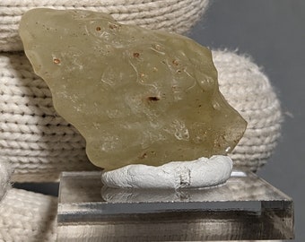 Libyan Desert Glass Specimen natural, Untreated With Acrylic Stand 13.4 ...