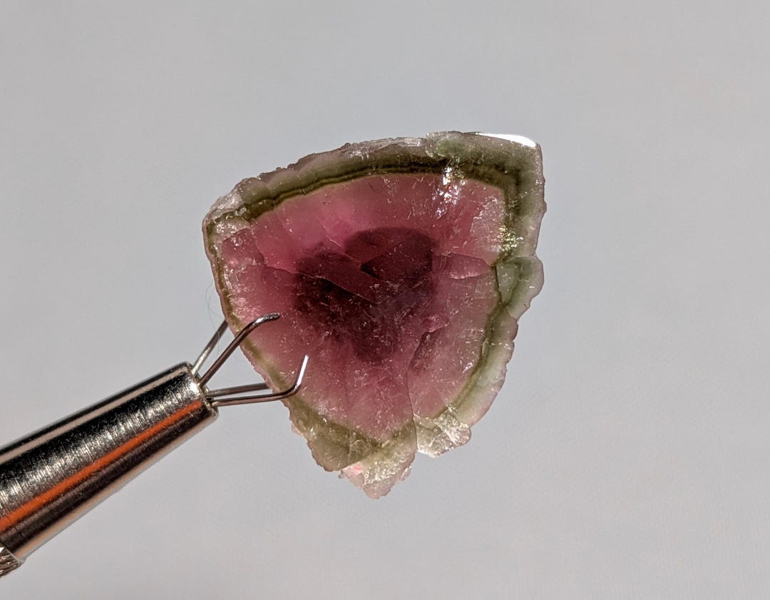 Polished Watermelon Tourmaline Slice - Tourmaline King Mine, Pala, CA ...