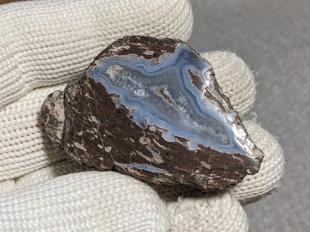 Polished Blue Water Agate Specimen From Saguache County, Colorado ...