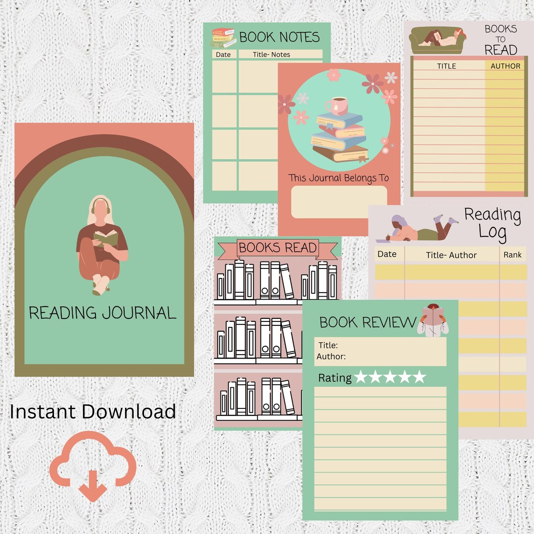 Digital Reading Journal Pages - Etsy
