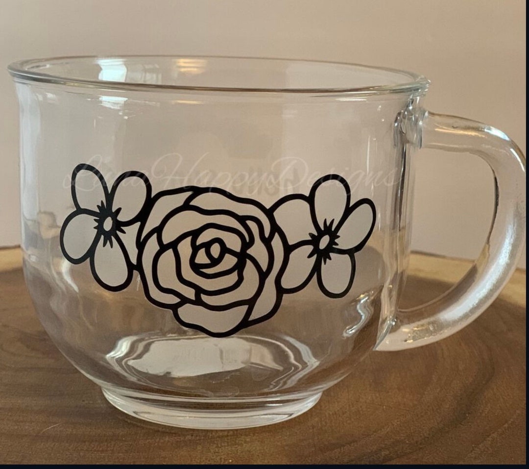 Floral Mug, Etching Cup - Etsy