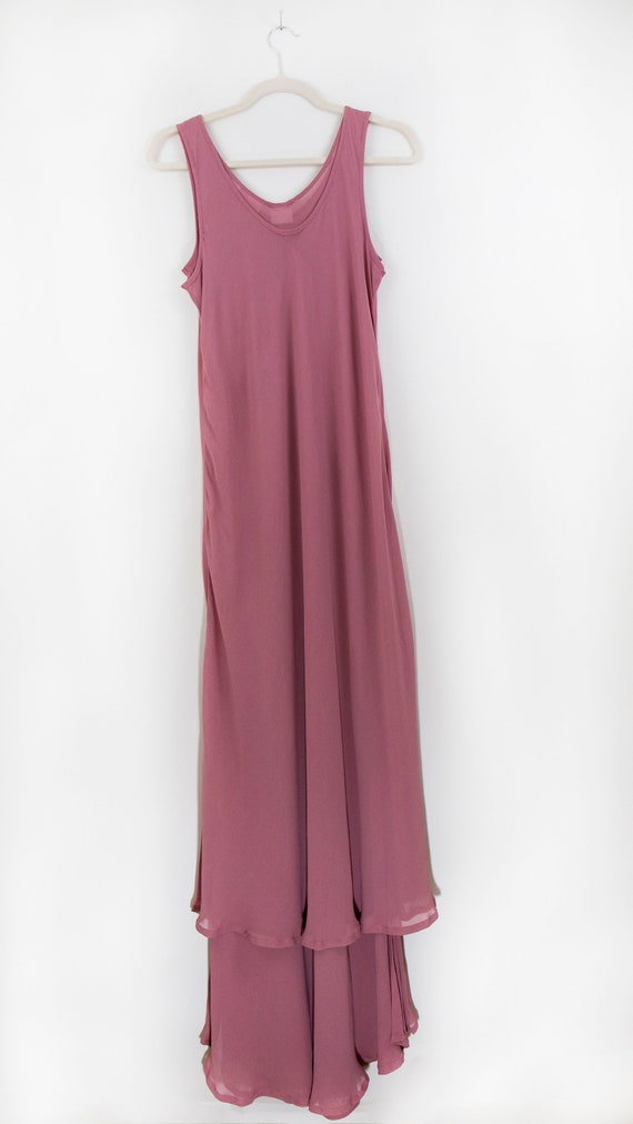 Vintage Minimalist Sheer Layered Maxi Dress - Gem