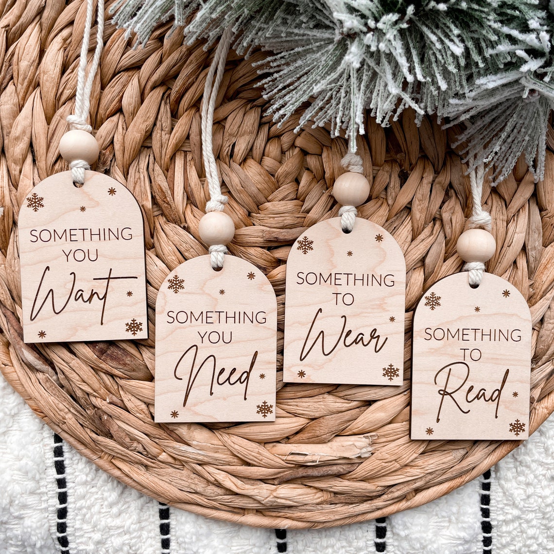 Christmas Gift Tags, Want Need Wear Read Gift Labels, Something You ...