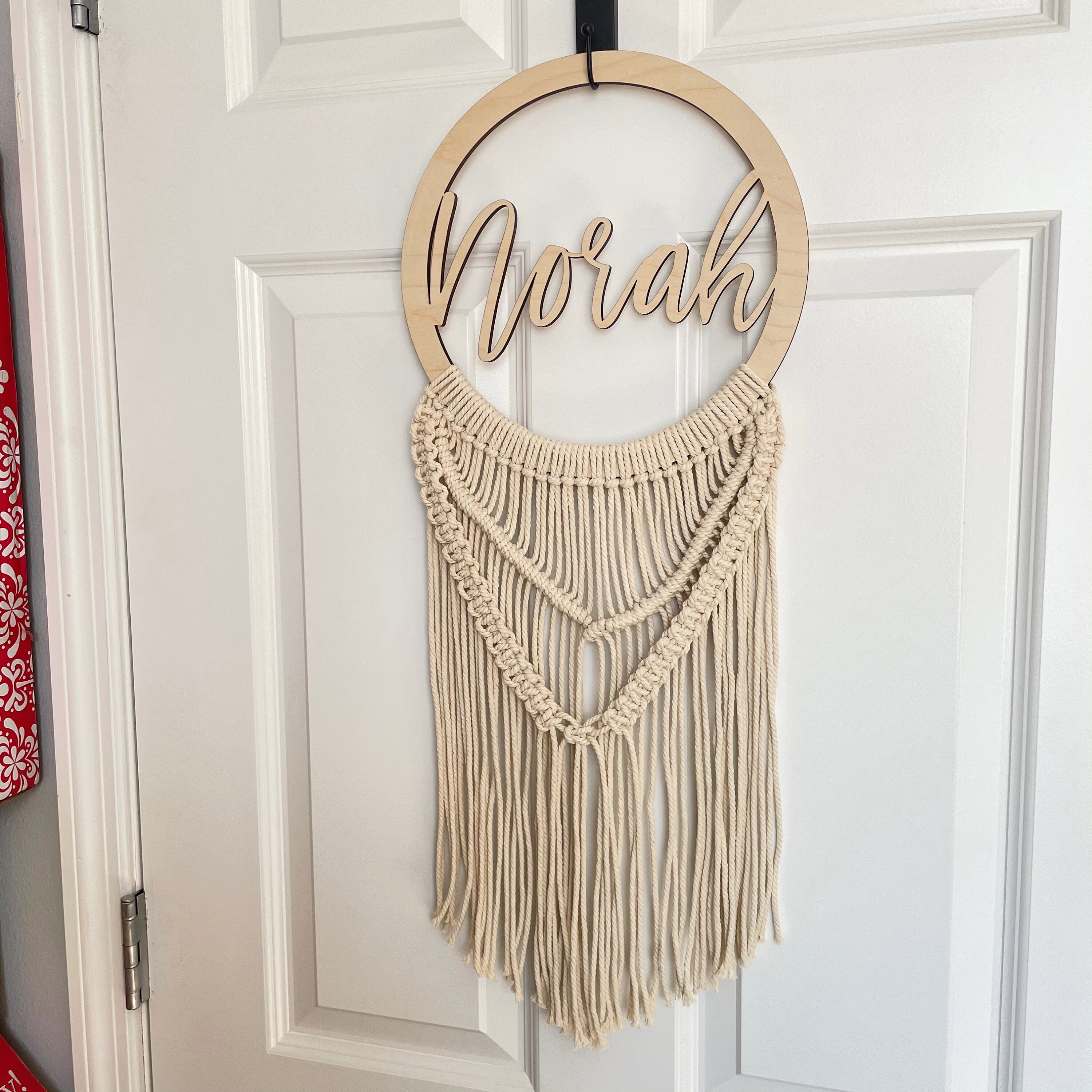 Wood Macrame Name Sign Nursery Sign Personalized Sign Baby - Etsy