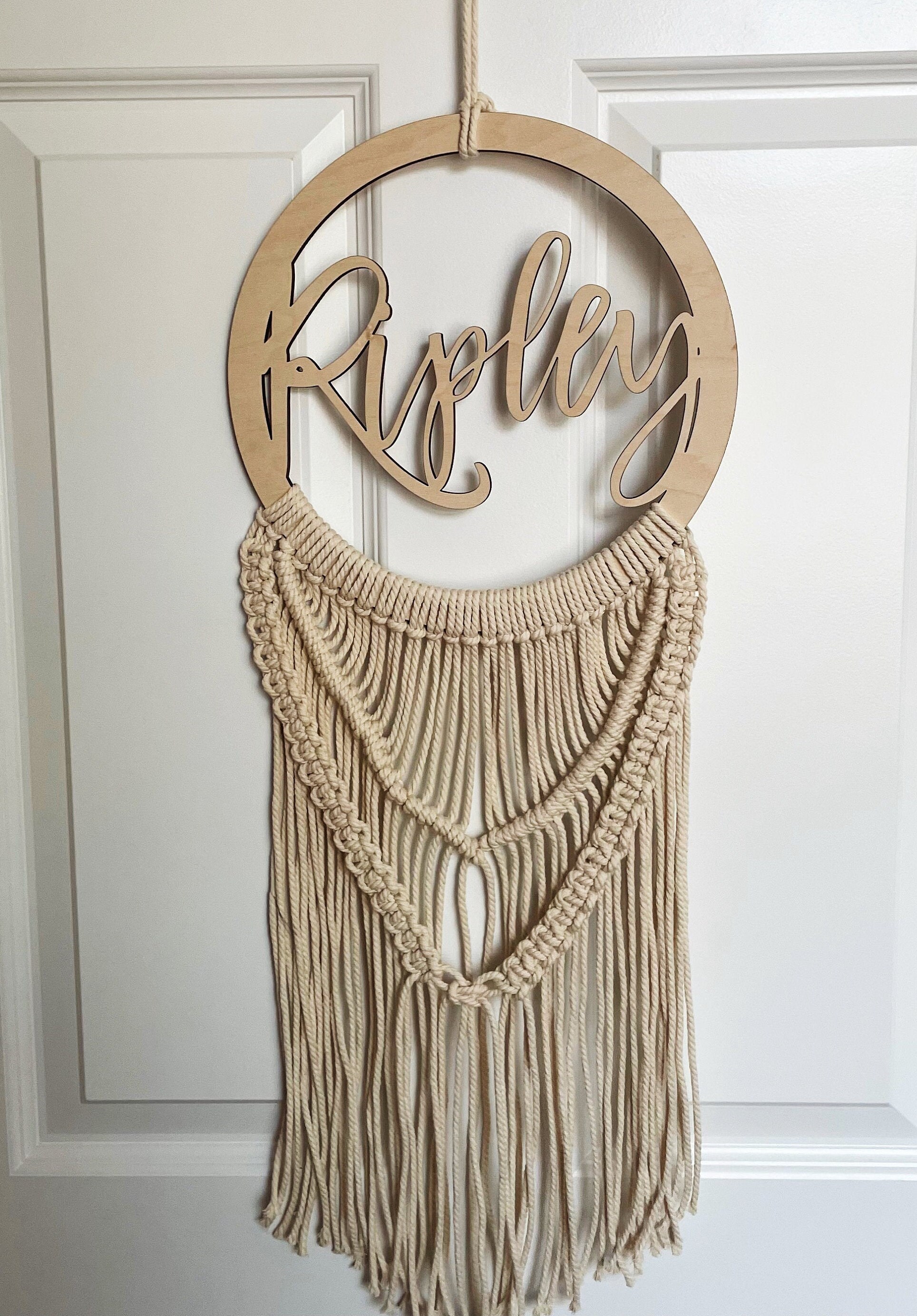 Wood Macrame Name Sign Nursery Sign Personalized Sign Baby - Etsy