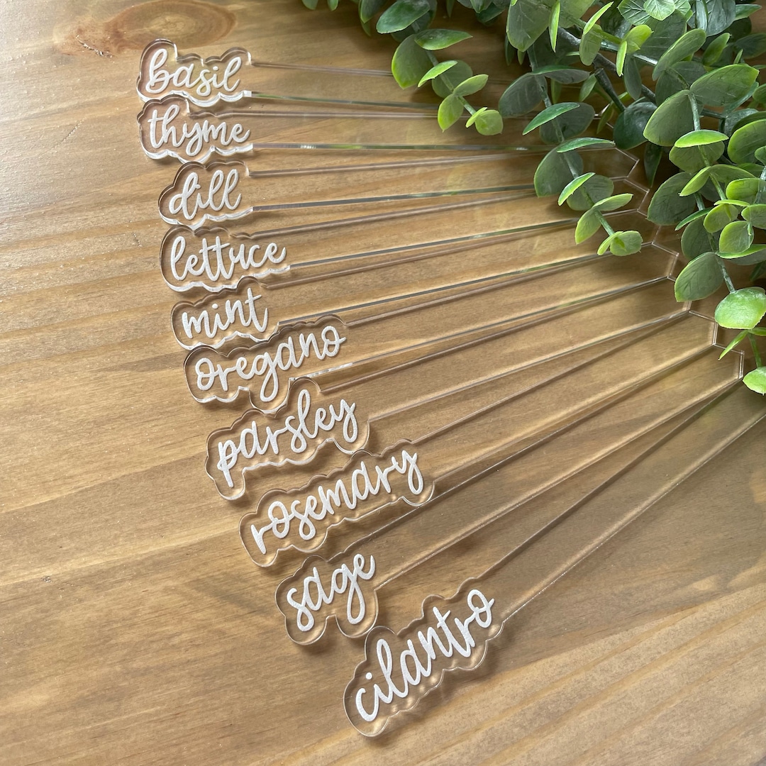 Custom Garden Tags, Clear Acrylic Plant Marker, Plant Label Stick ...