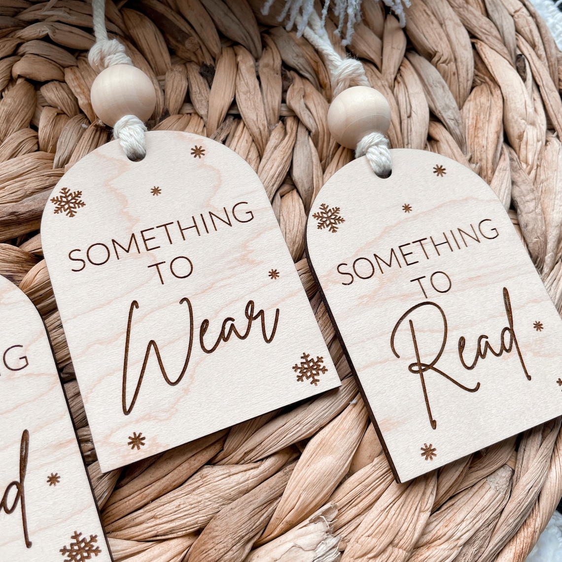 Christmas Gift Tags, Want Need Wear Read Gift Labels, Something You ...