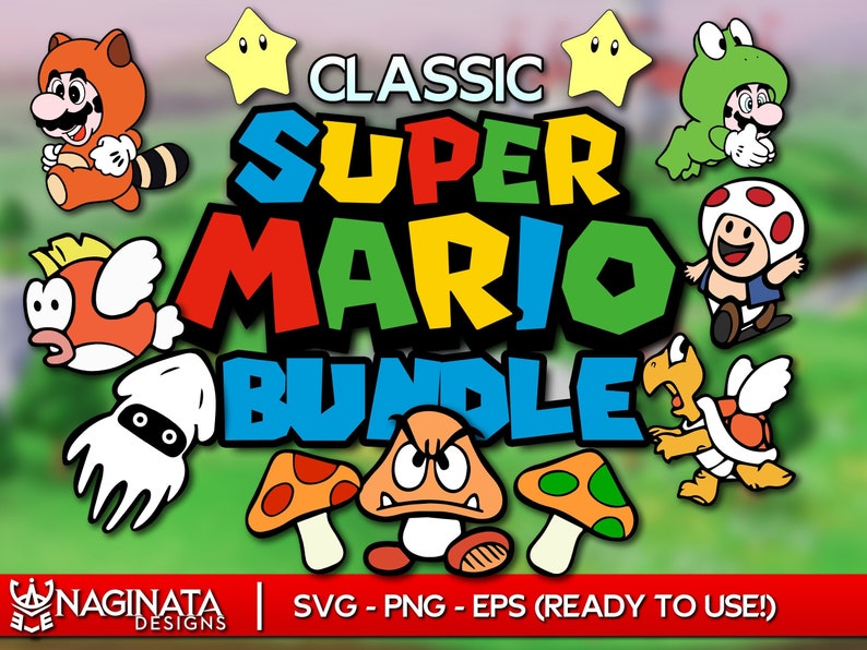 Super Mario Classic SVG, PNG, EPS Bundle - Cricut - Etsy