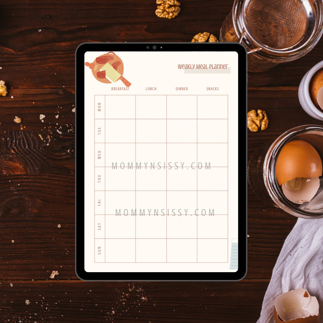 Digital Weekly Meal Planner for Goodnotes - Etsy