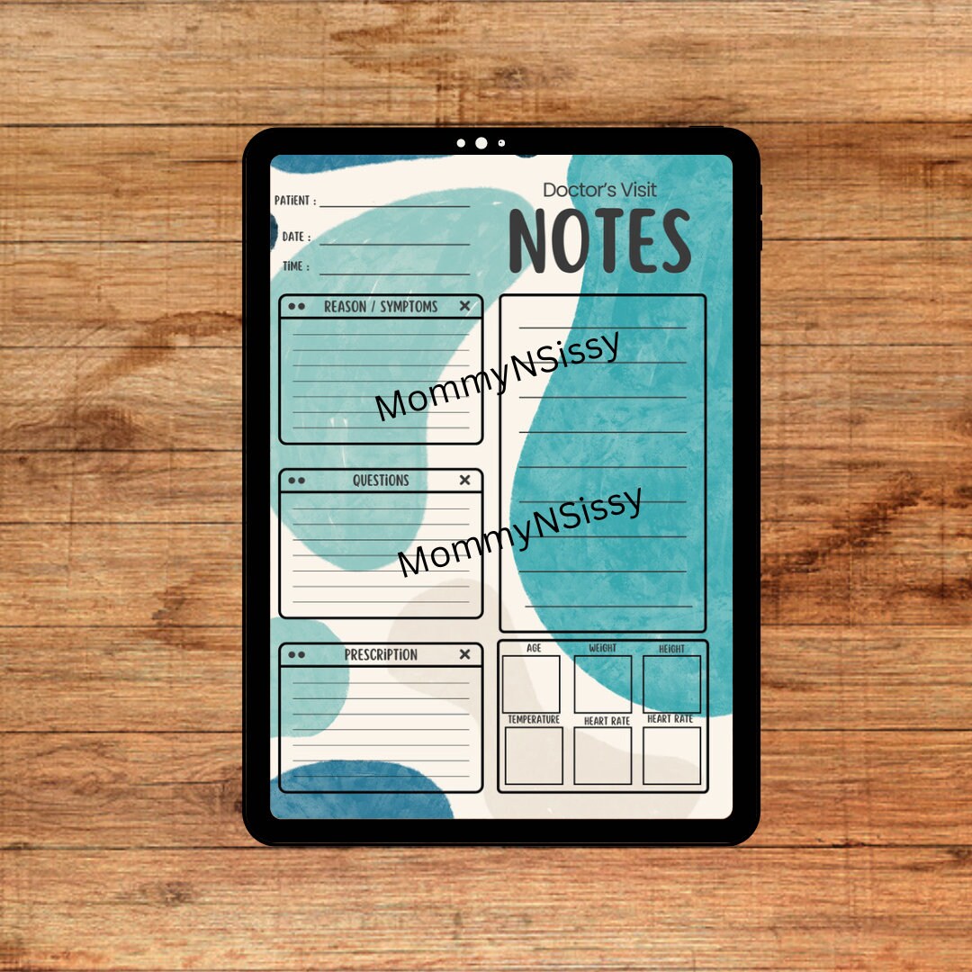 Digital Doctors Visit Note Pad for Goodnotes Added 4 With Colors!!! - Etsy