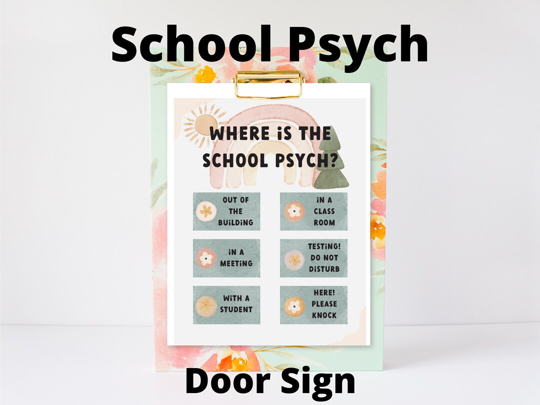 School Psychology Office Door Sign V2 Where is the School Psychologist ...
