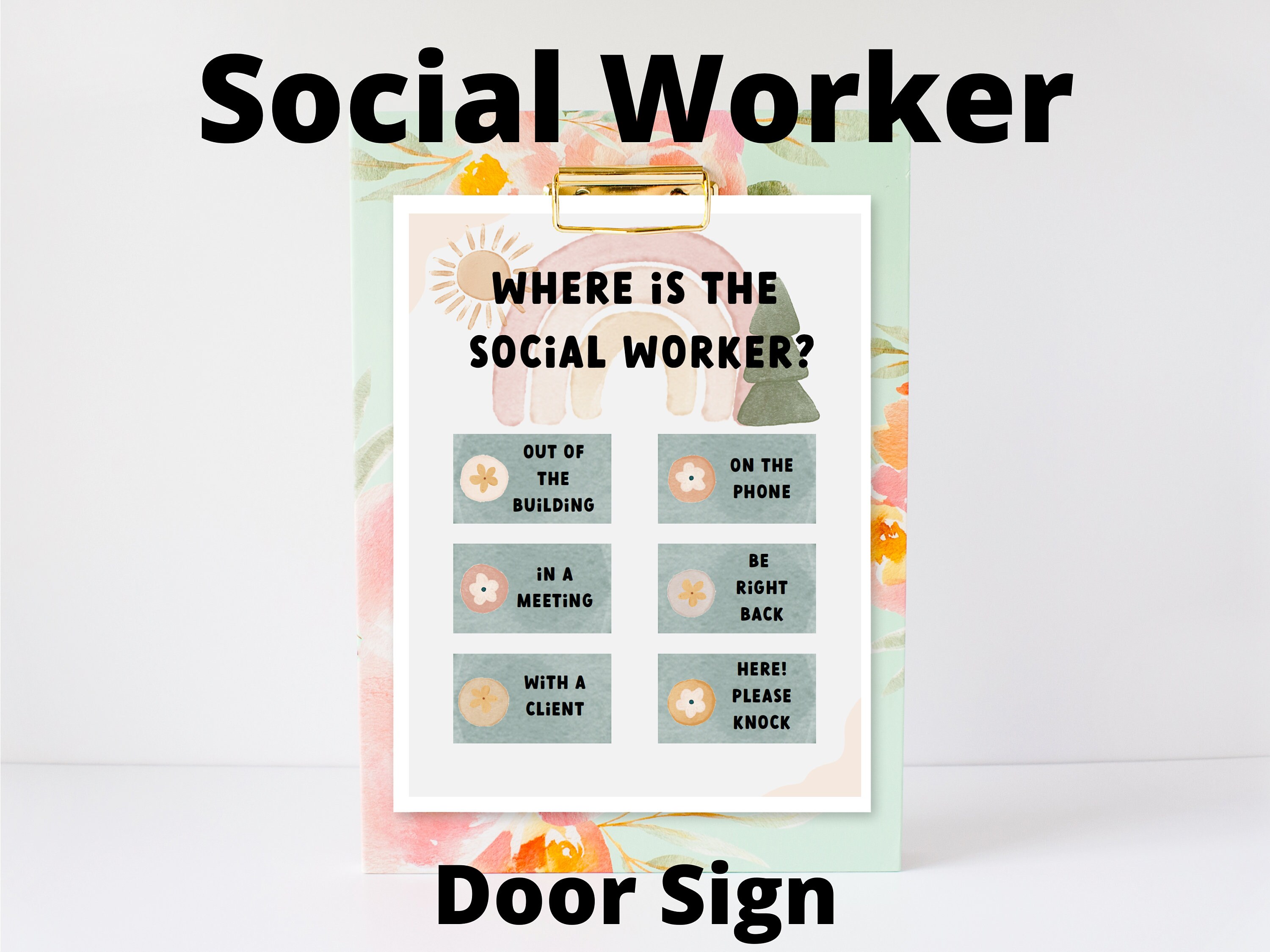 Social Worker Office Door Sign V2 Where is the Social Worker - Etsy