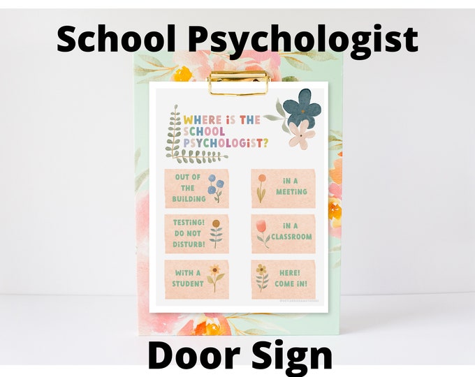 School Psychology Office Door Sign Where is the School Psychologist ...