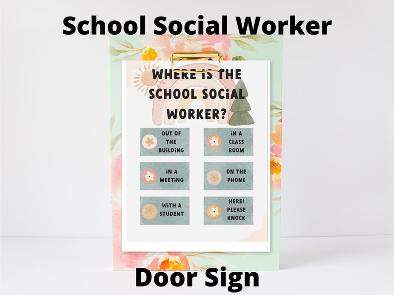 School Social Worker Office Door Sign V2 Where is the School Social ...