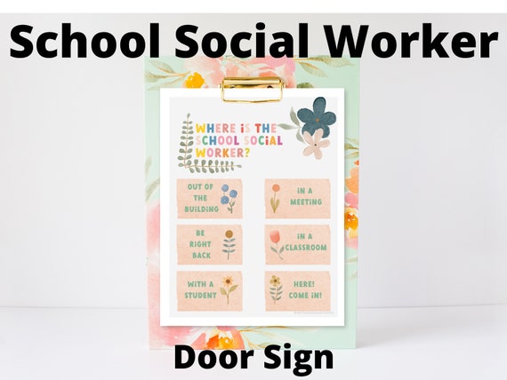 School Social Worker Office Door Sign Where is the School - Etsy