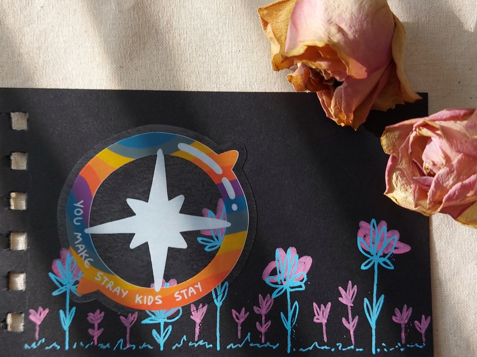 Wonky Rainbow SKZ Compass Clear Sticker STRAY KIDS - Etsy