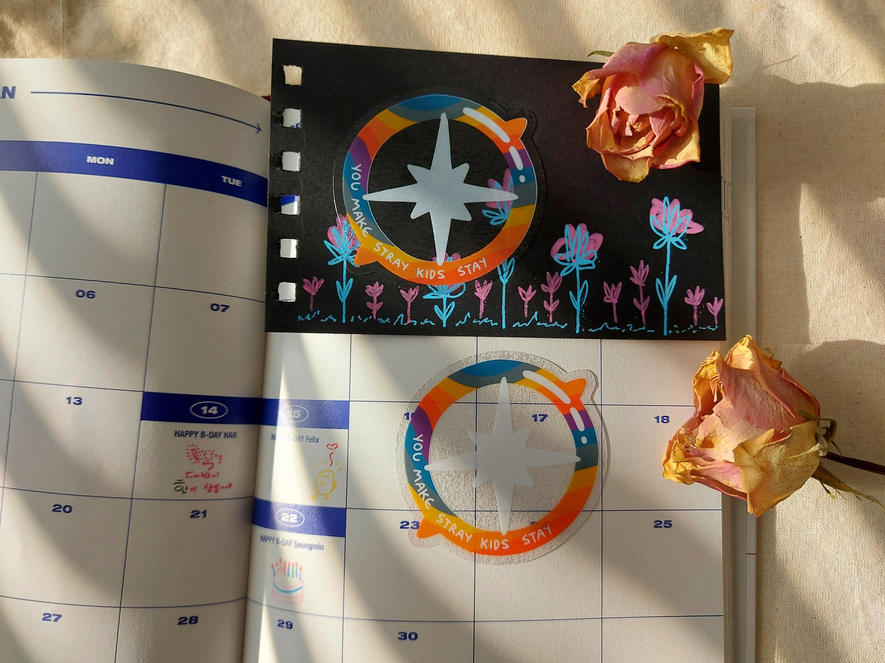 Wonky Rainbow SKZ Compass Clear Sticker STRAY KIDS - Etsy