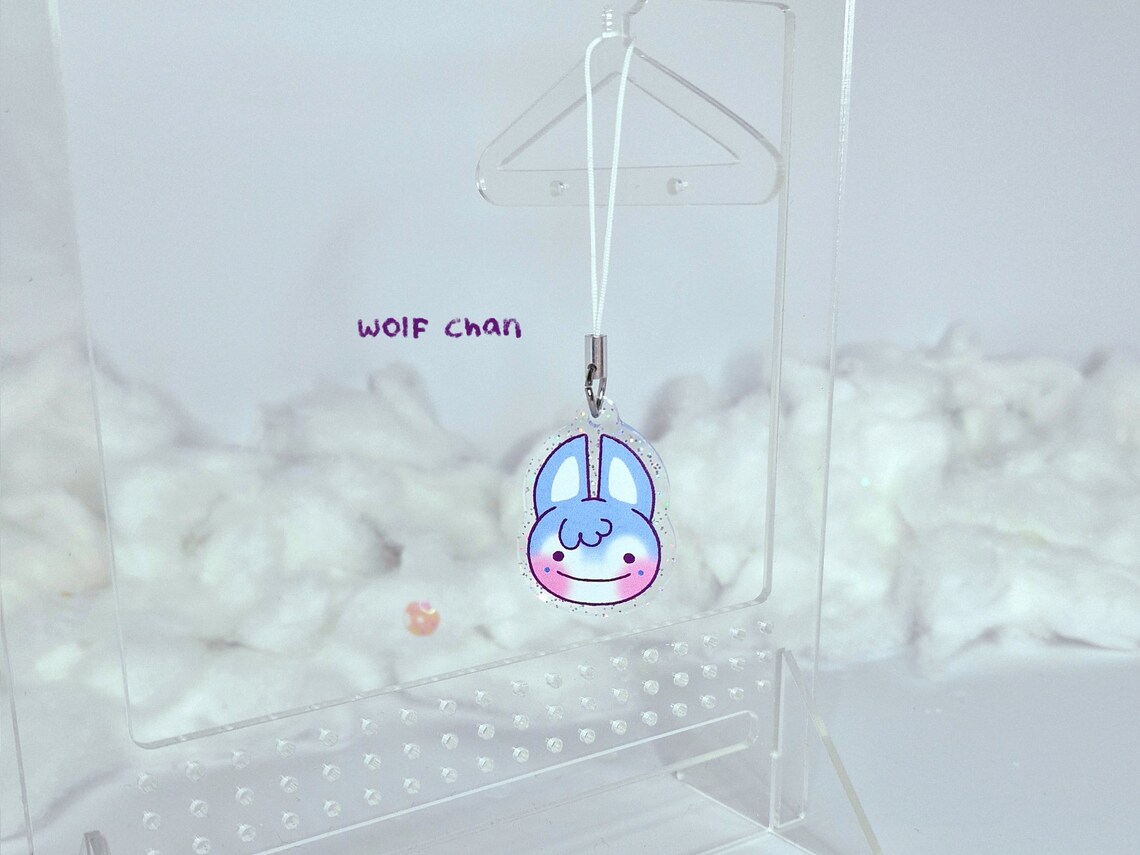 Ditto Face Acrylic Glitter Phone Charms - Etsy