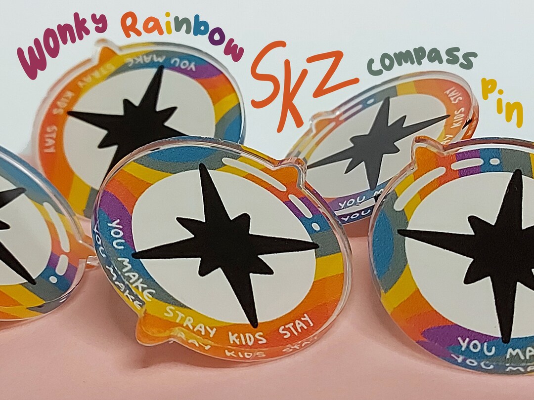 Wonky Rainbow SKZ Compass Pin STRAY KIDS - Etsy