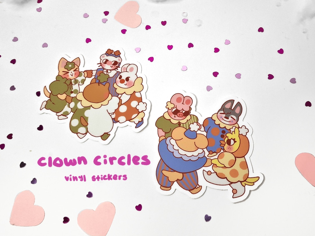Clown Circles Vinyl Stickers - Etsy