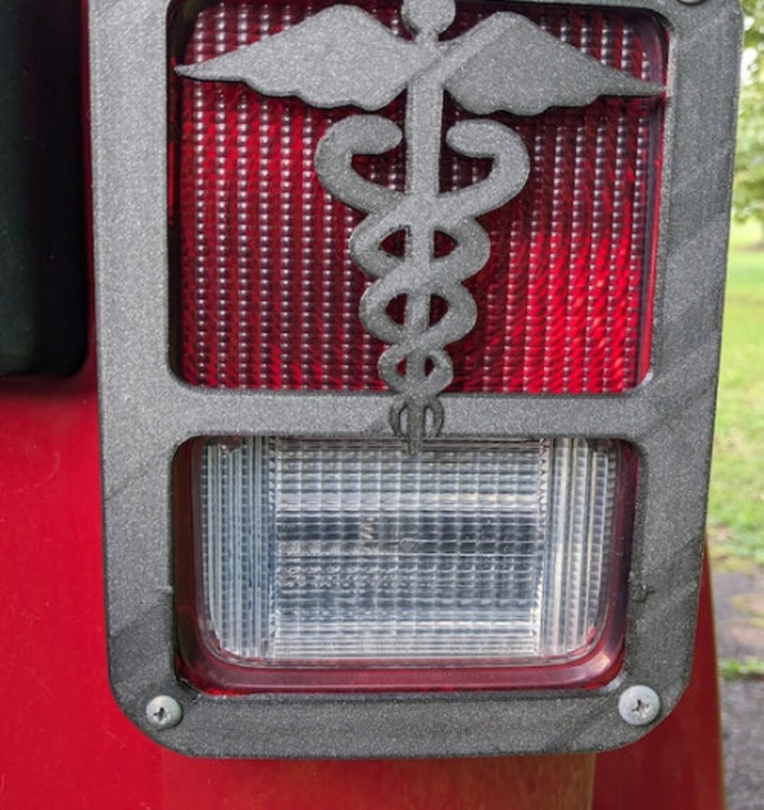 Medical Symbol in 3D - Black for Jeep Wrangler JK/JKU Rear Tail Light ...