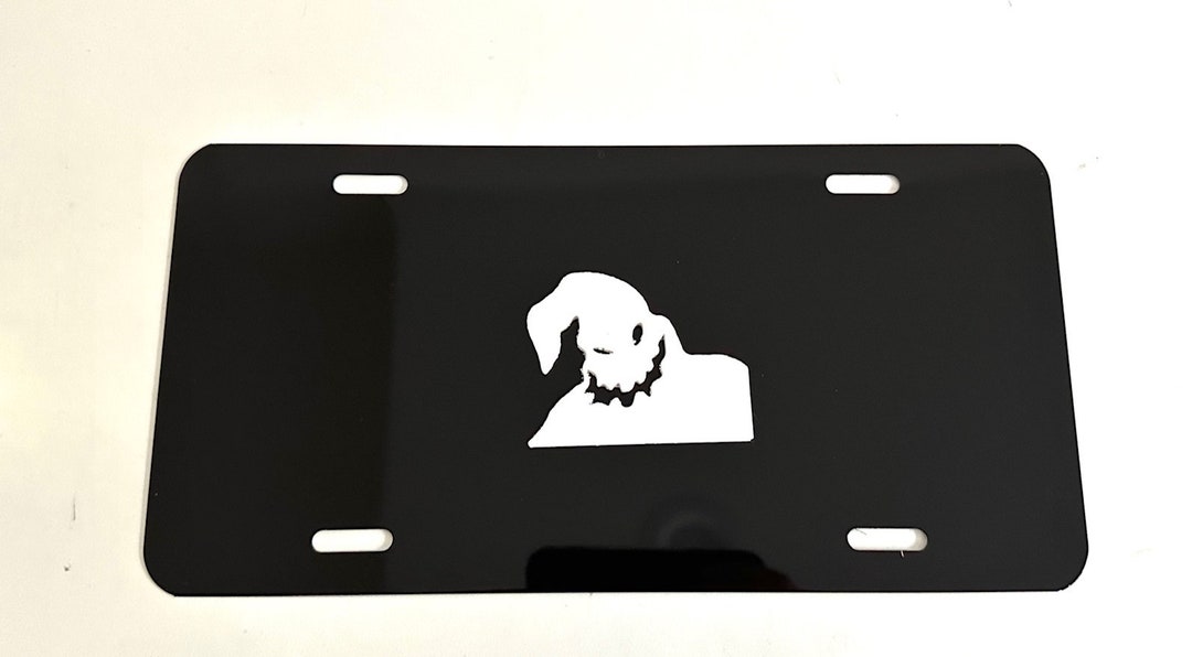 Scary Halloween Ghost Head in 3d - License Plate INSERT Black With ...