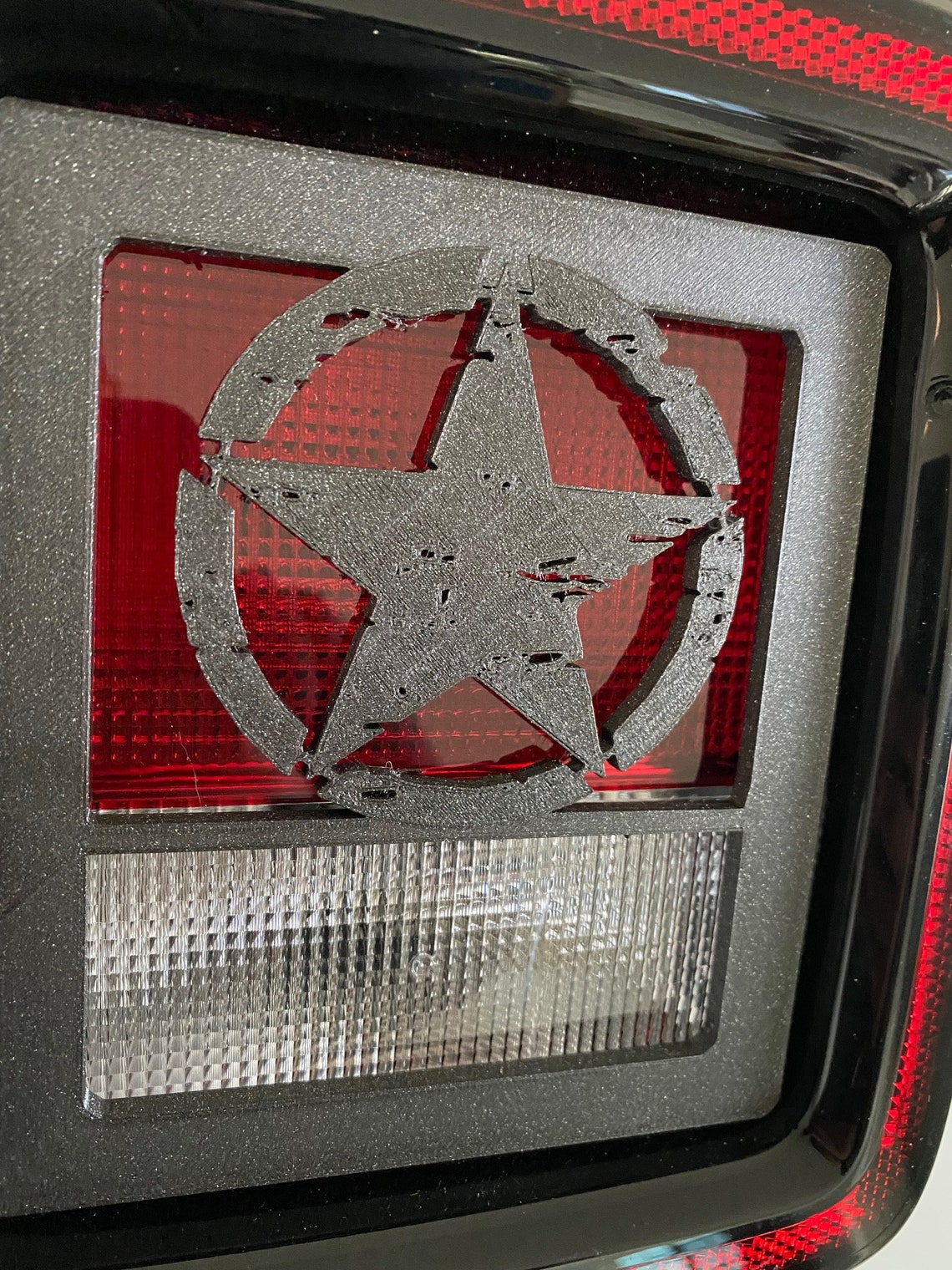 Rugged Star in 3D - Black for Jeep Wrangler JK/JKU/JL Rear Tail Light ...