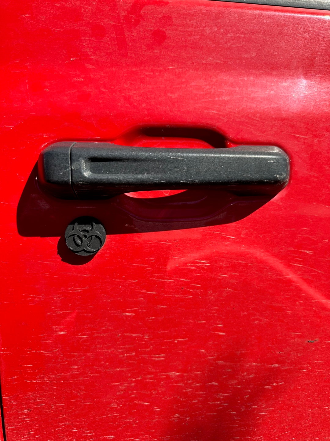 Biohazard Logo in 3D - Black - for Jeep Wrangler JK/JKU/JL Key Lock Cap ...