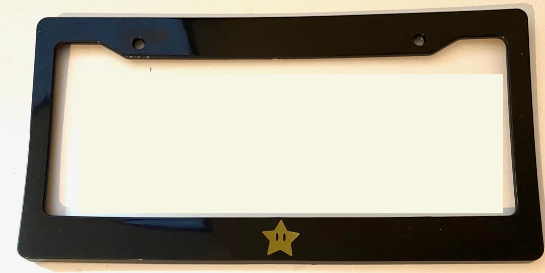Invincible Star - Black With Gold License Plate Frame - Gamer Style ...