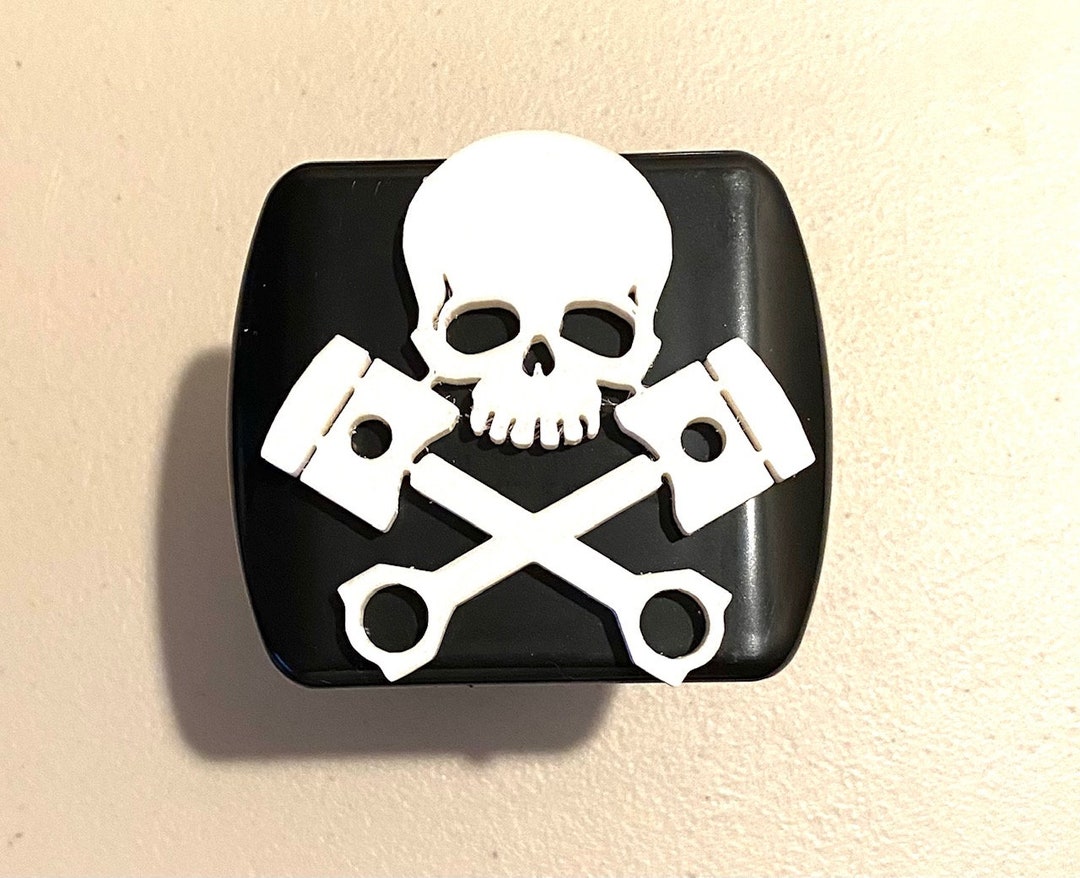 Piston Skull in 3D Black W White 2 Inch Trailer Hitch Cover - Love ...