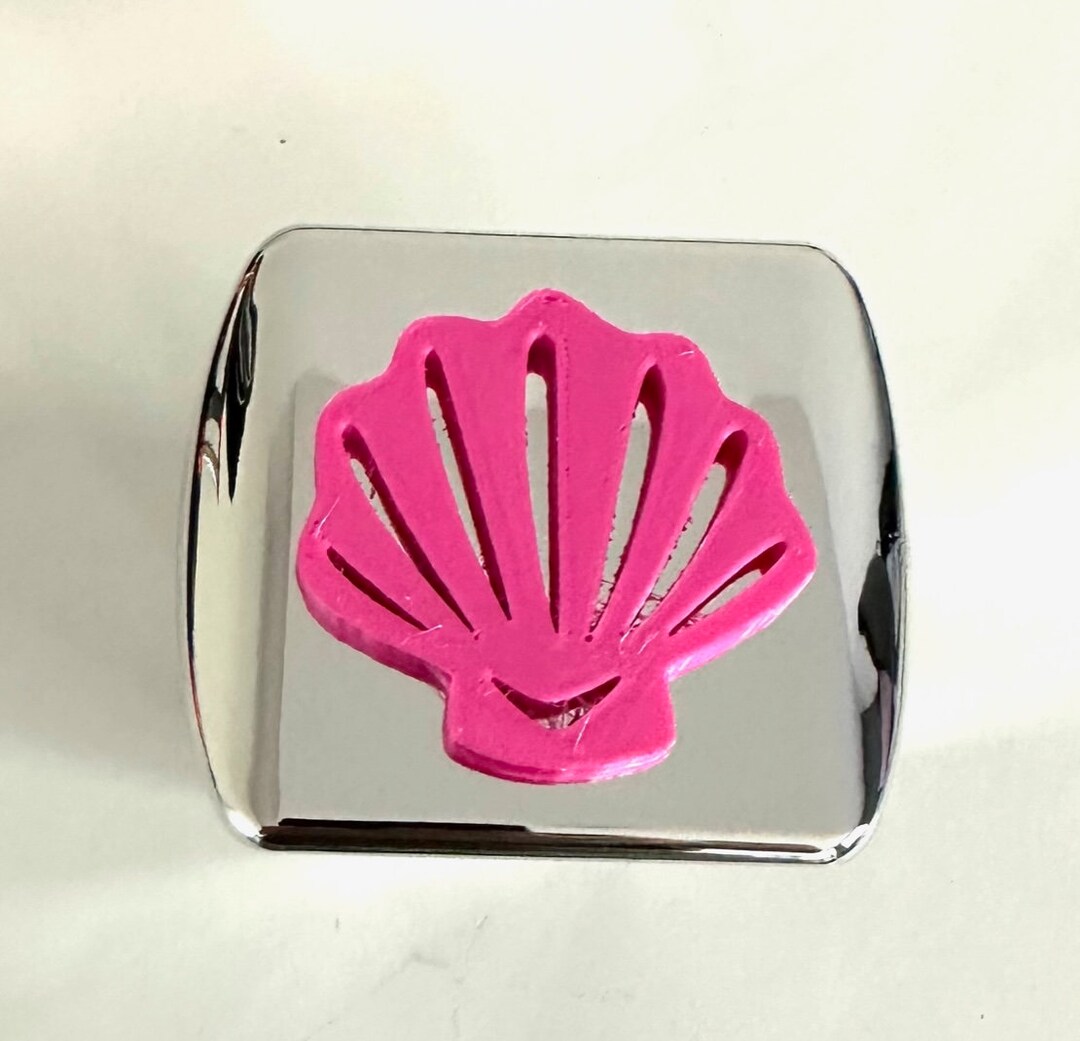 Ocean Baby Sea Shell in 3d - Chrome With Pink 2 Inch Trailer Hitch ...