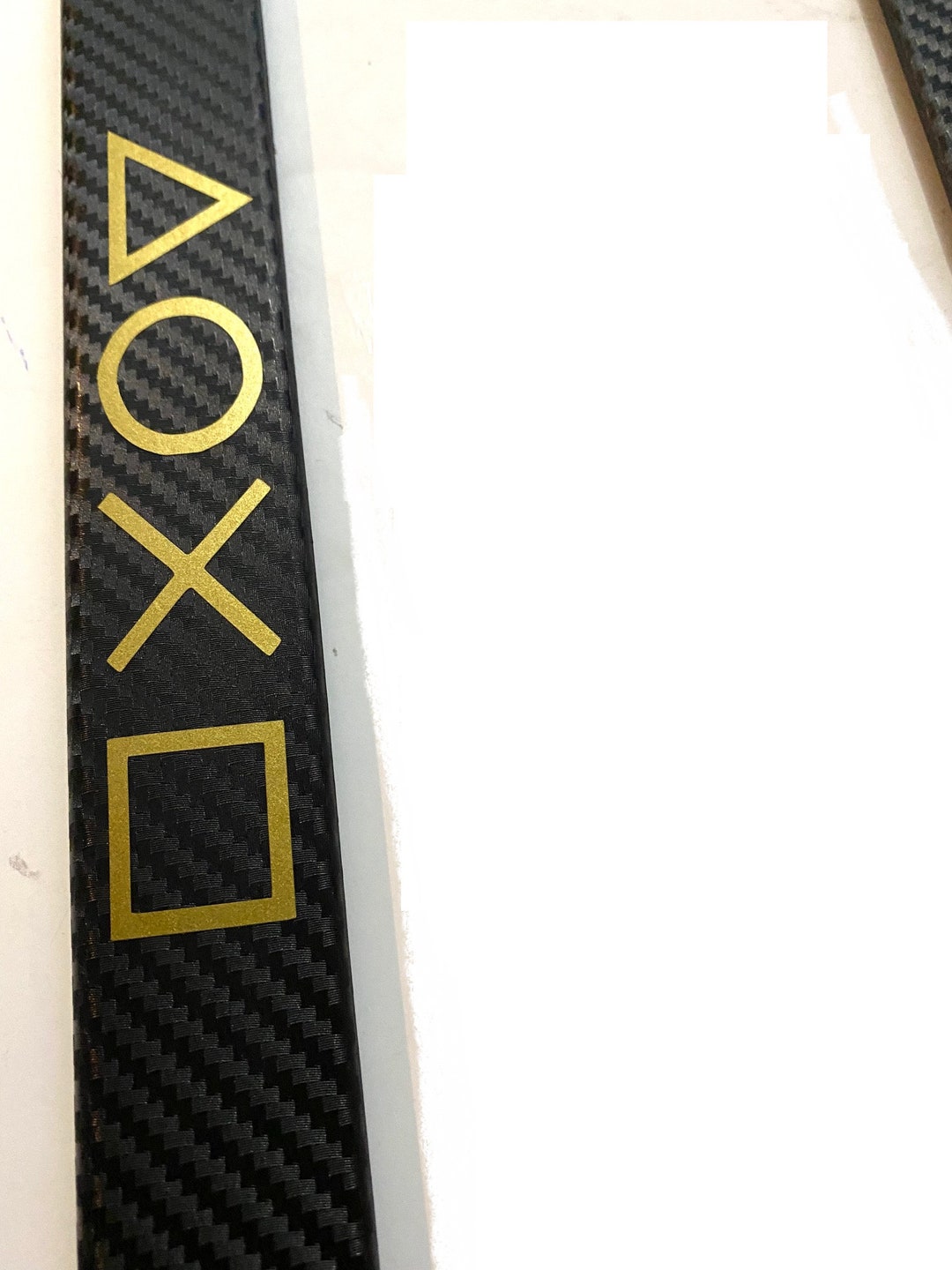 Gamer Triangle Circle X Square - Carbon Fiber With Gold Automotive ...