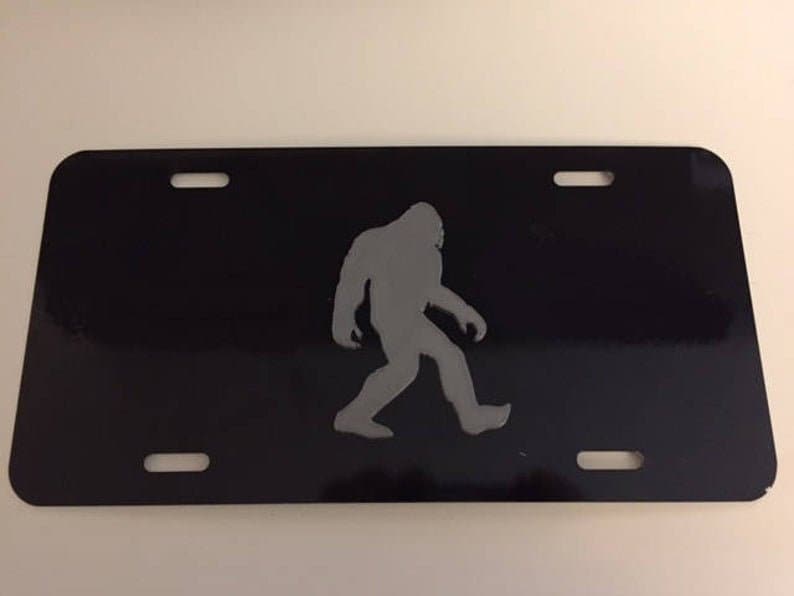 Bigfoot 3D Version Unique License Plate INSERT Black With - Etsy