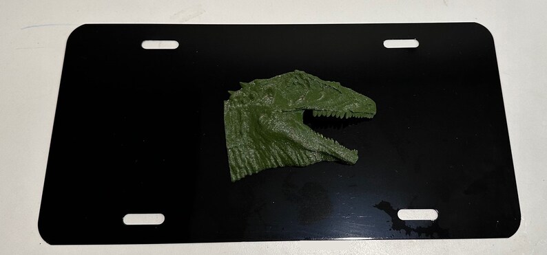 T-rex Tyrannosaurus Rex FULL Head in 3D Black With Army Green ...