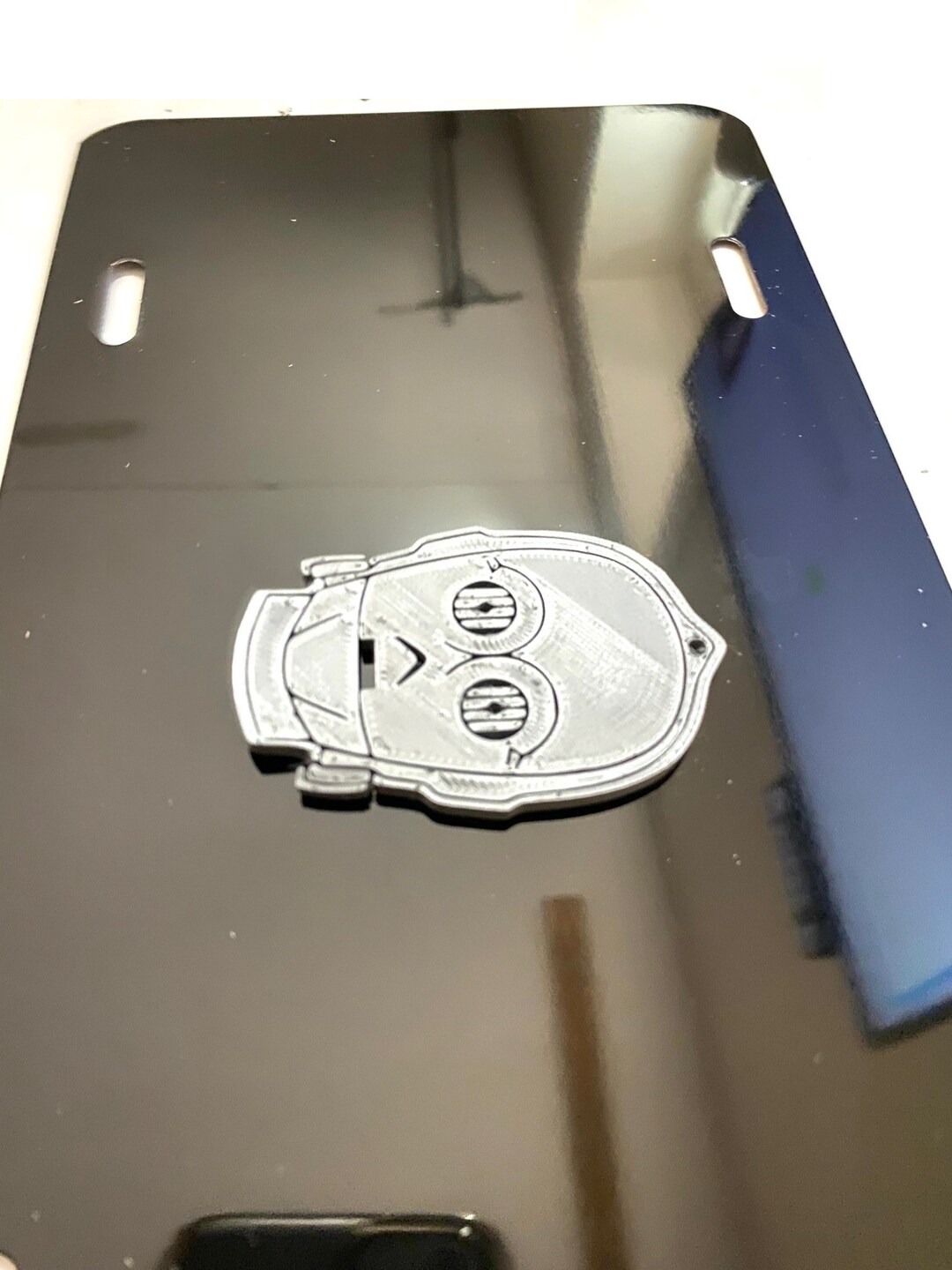 Robot Head in 3d - Unique - License Plate INSERT Black With Grey ...