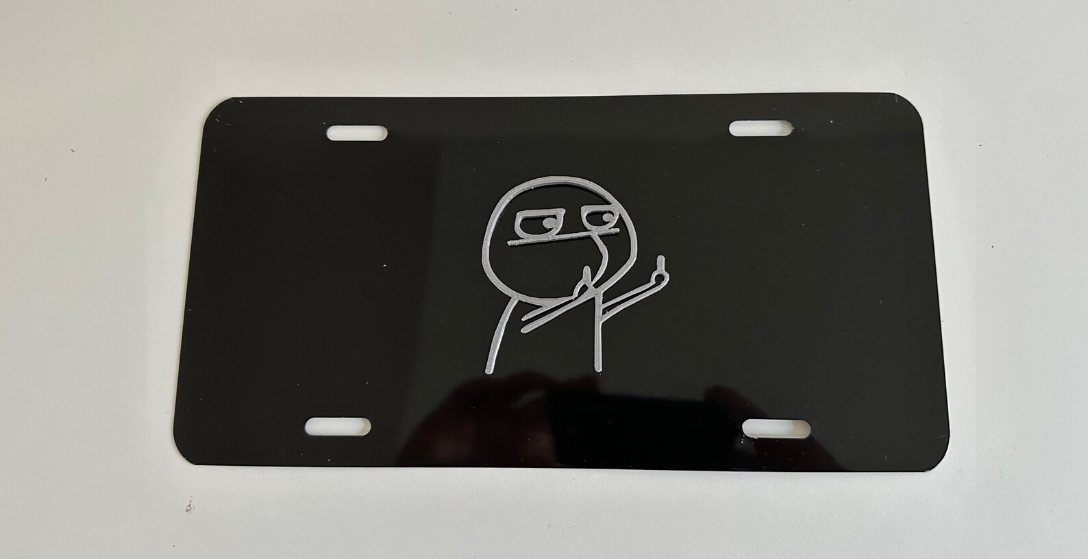 Double Middle Finger Guy Jdm in 3d - License Plate INSERT Black With ...