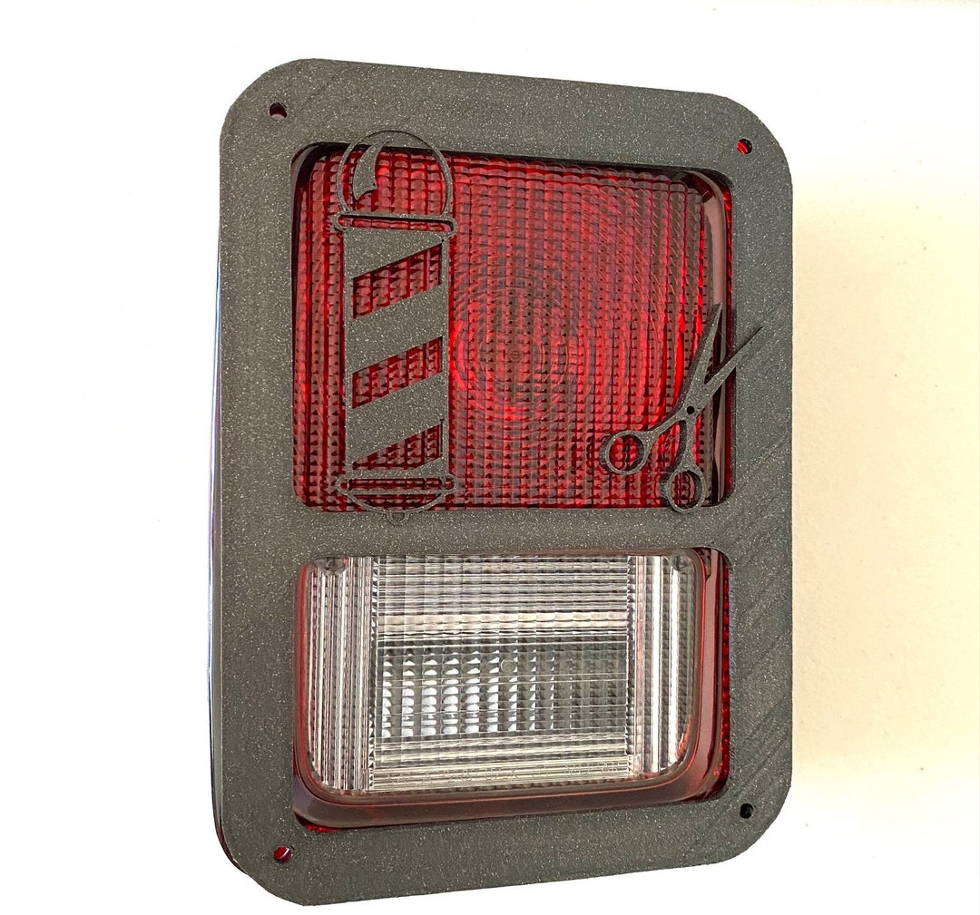 Barber Pole With Scissors in 3D - Black for Jeep Wrangler JK/JKU Rear ...
