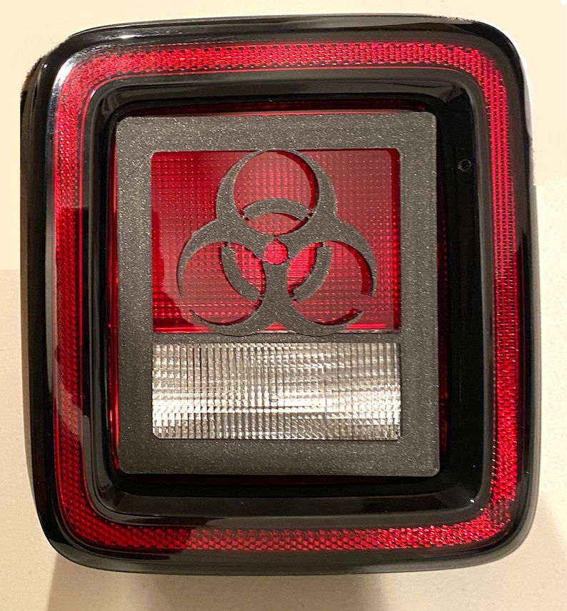 Biohazard Logo in 3D - Black for Jeep Wrangler JK/JKU/JL Rear Tail ...