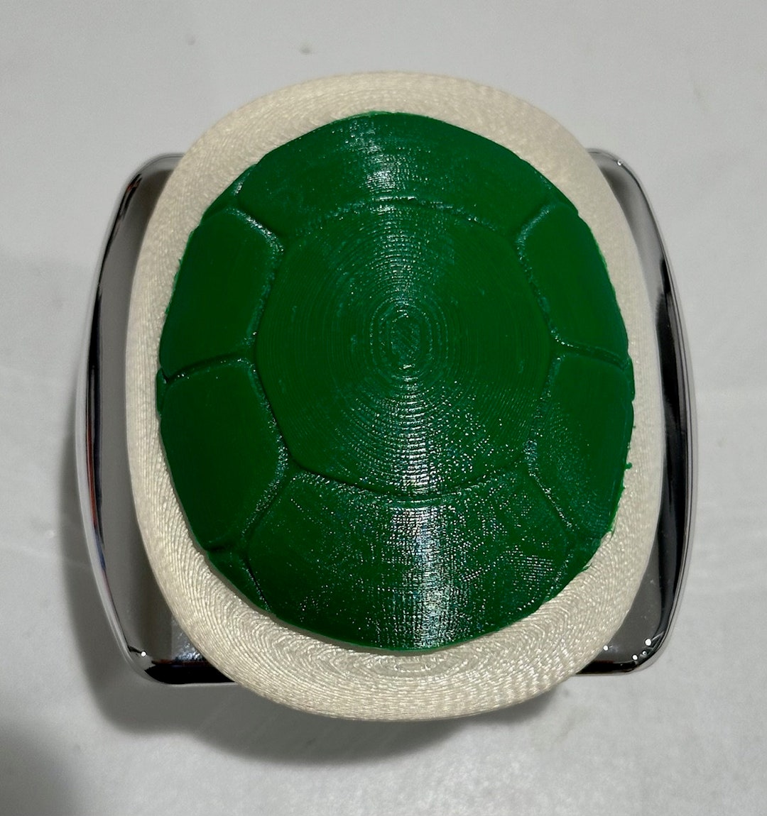 Turtle Full Shell in 3d - Chrome With Green 2 Inch Trailer Hitch Cover ...