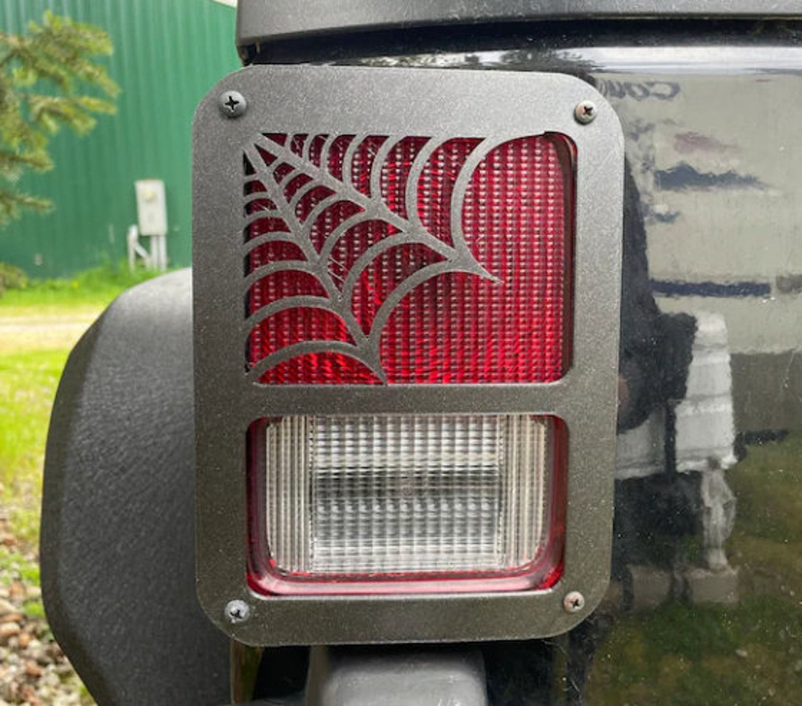 Corner Spider Webs in 3D - Black for Jeep Wrangler JK/JKU Rear Tail ...
