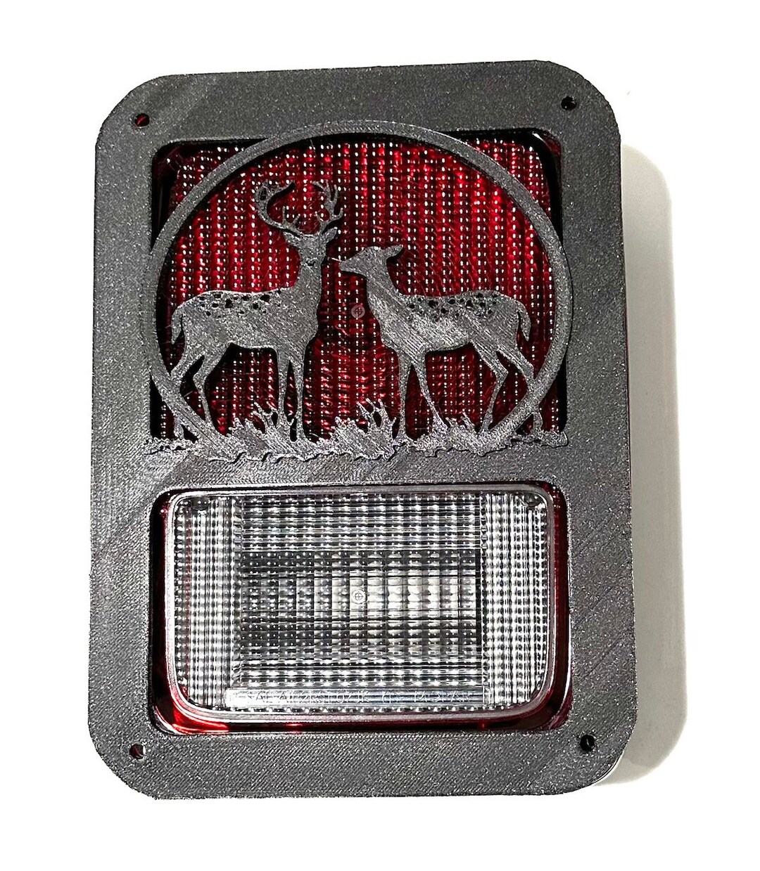 Bambi Deer Scene With Round in 3D - Black for Jeep Wrangler JK/JKU Rear ...