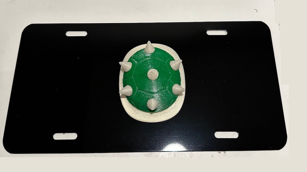 Full Turtle Shell W Spikes in 3D- License Plate INSERT Black With Green ...