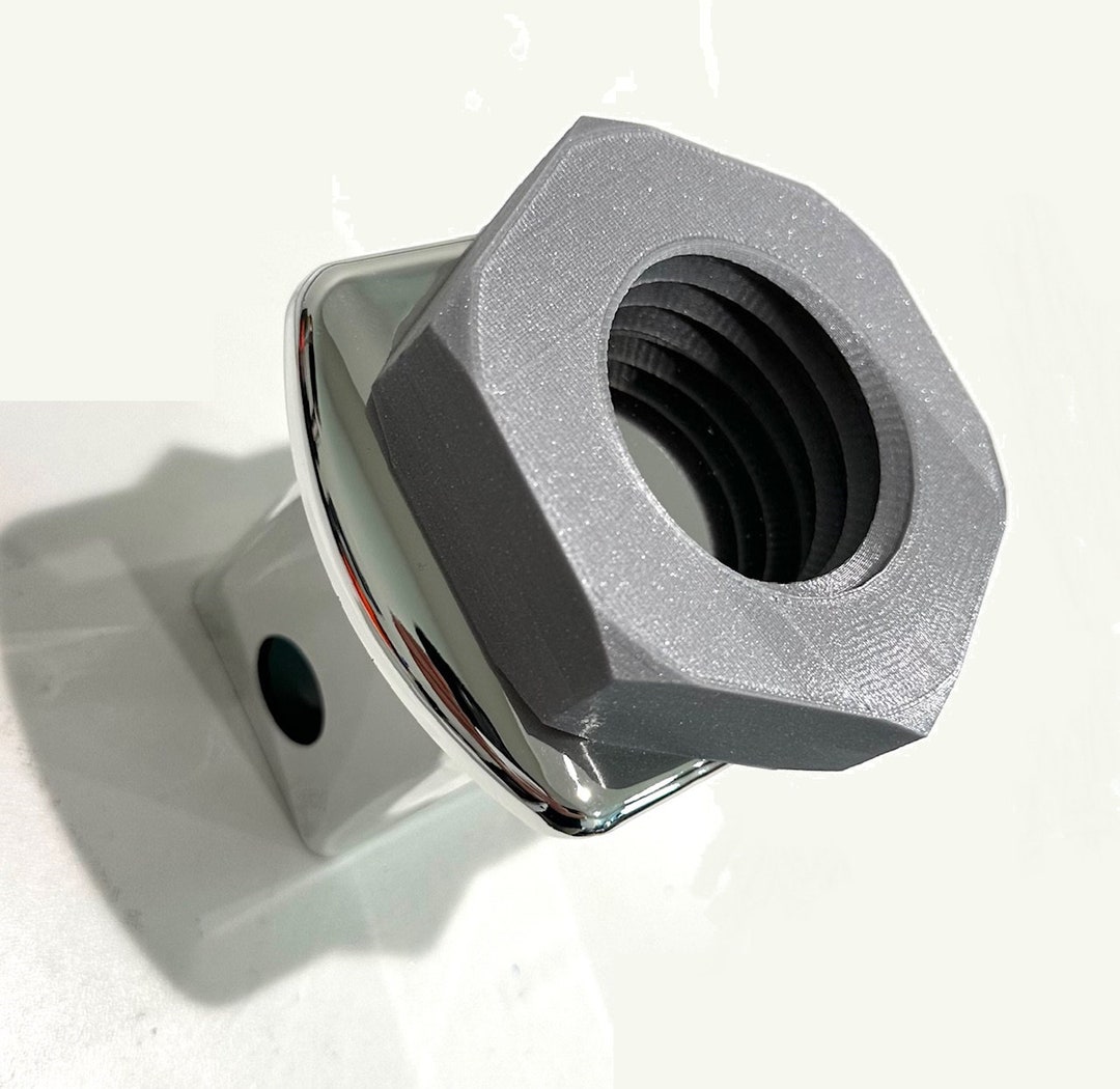 Bolt Nut in 3d - Chrome With Grey 2 Inch Trailer Hitch Cover - Deeznuts ...