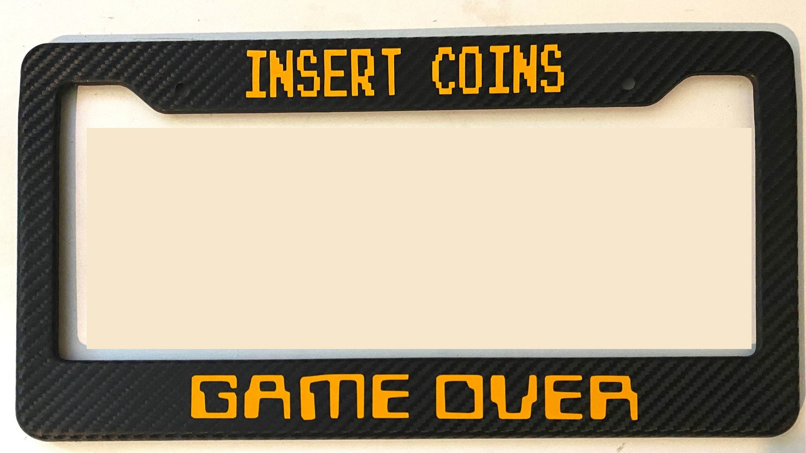 Insert Coins Game Over 8bit Carbon Fiber With Yellow - Etsy