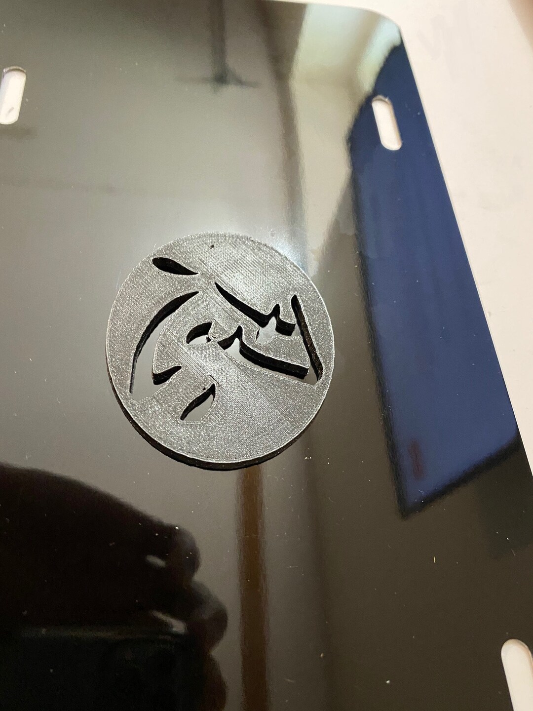 Ninja Kanji Character in 3D Black With Black Automotive License Plate ...