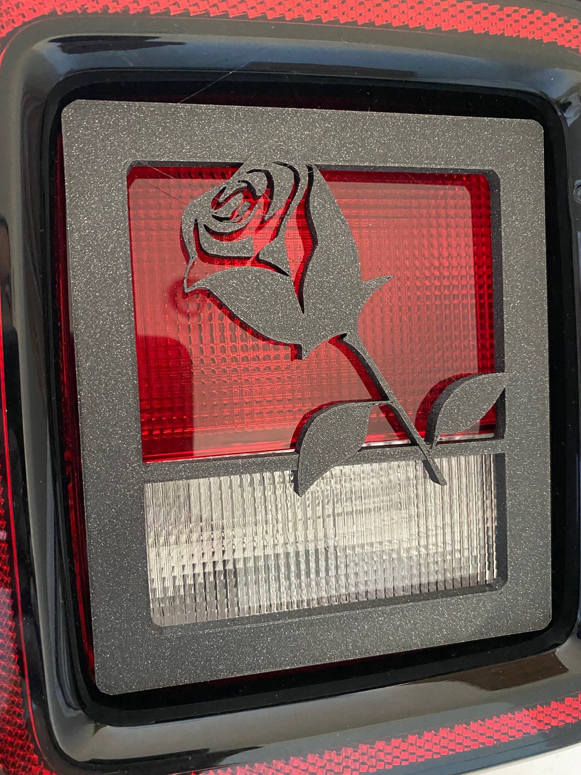Flower Rose in 3d Black for Jeep Wrangler JK/JKU/JL Rear Tail Light ...